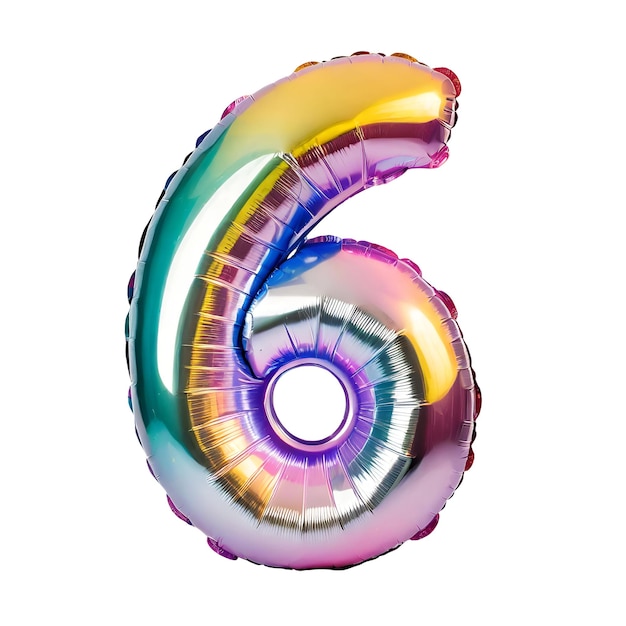 Le numéro six est fait de ballon holographique. | PSD Premium généré à ... Le numéro six est fait de ballon holographique. | PSD Premium généré à ...