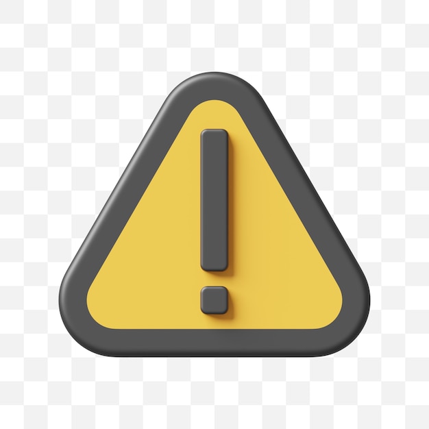 Panneau D'avertissement Point D'exclamation 3d | PSD Premium Panneau D'avertissement Point D'exclamation 3d | PSD Premium