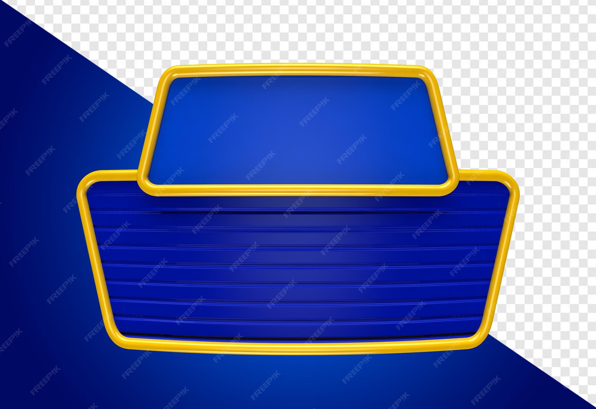 Panneaux Bleus Avec Bordure Jaune Pour La Composition | PSD Premium Panneaux Bleus Avec Bordure Jaune Pour La Composition | PSD Premium