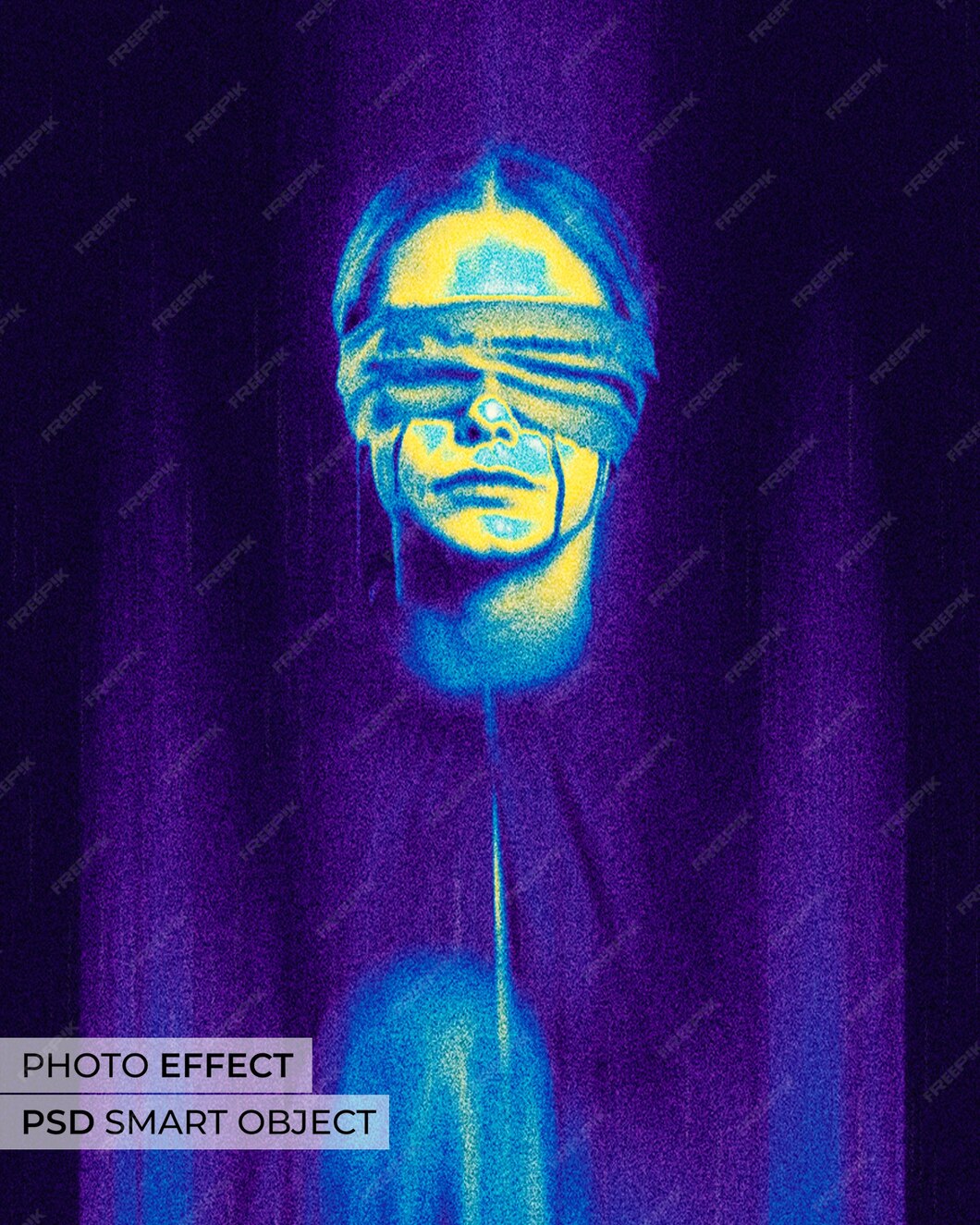 Retrato de pessoa com efeito de desfoque de movimento ácido | PSD Premium Retrato de pessoa com efeito de desfoque de movimento ácido | PSD Premium