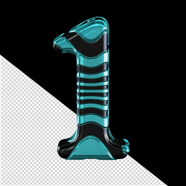 Symbole Numéro 1 Noir Et Turquoise | PSD Premium Symbole Numéro 1 Noir Et Turquoise | PSD Premium