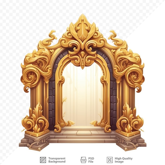 Um arco de ouro com moldura esculpida. | PSD Premium Um arco de ouro com moldura esculpida. | PSD Premium