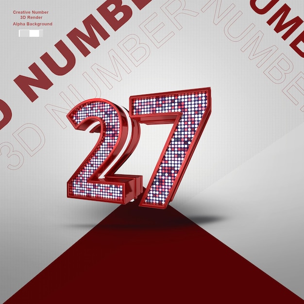 Vermelho 3d número 27 | PSD Premium Vermelho 3d número 27 | PSD Premium