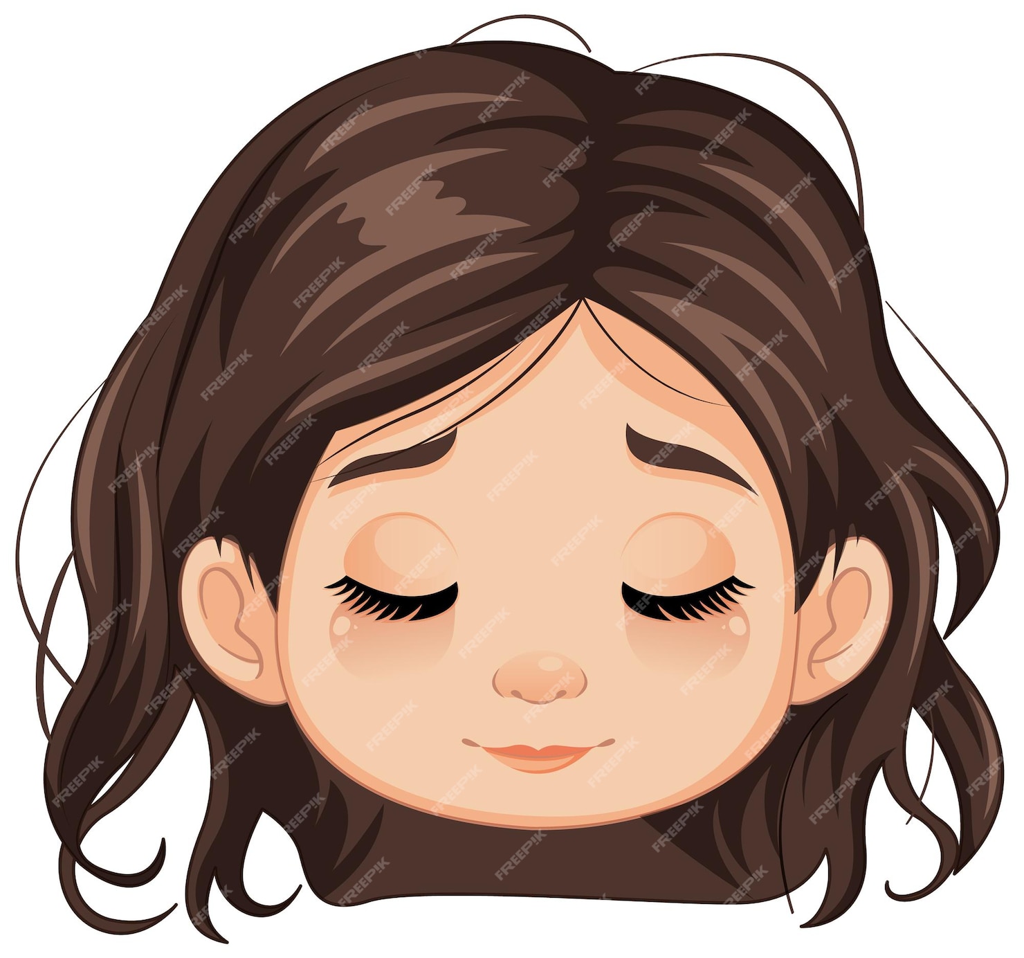 Fille Fermant Les Yeux En Illustration Vectorielle Vecteur Gratuite