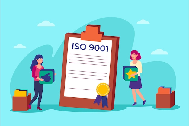 Illustration De La Certification Iso | Vecteur Gratuite Illustration De La Certification Iso | Vecteur Gratuite