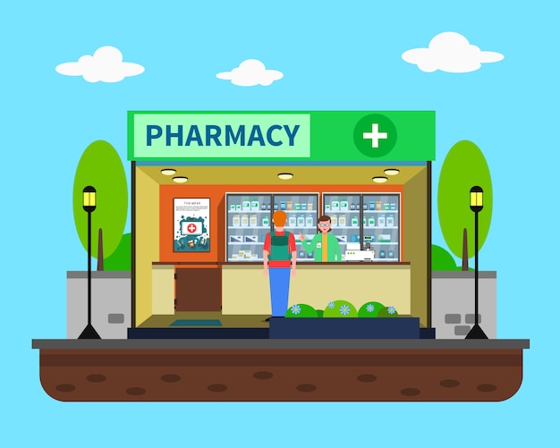 Illustration de concept de pharmacie | Vecteur Gratuite Illustration de concept de pharmacie | Vecteur Gratuite