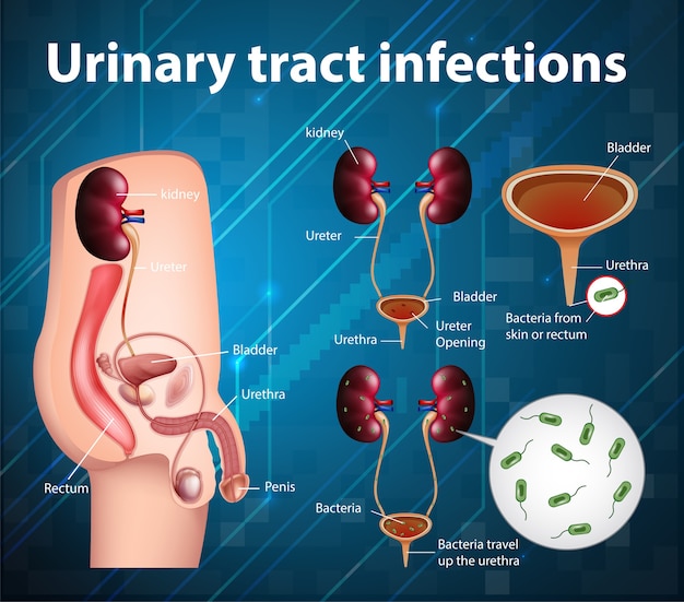 Illustration Informative Des Infections Des Voies Urinaires Vecteur