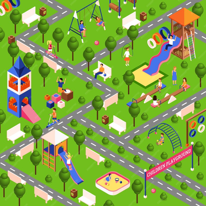 Illustration De Terrain De Jeu Isométrique | Vecteur Gratuite Illustration De Terrain De Jeu Isométrique | Vecteur Gratuite