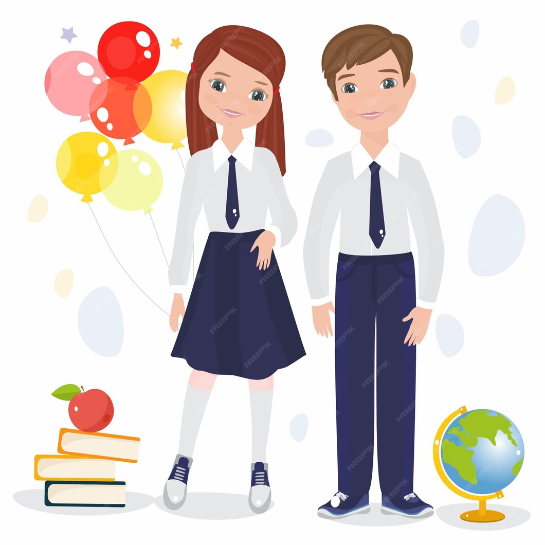 Adolescents écoliers Mignons En Uniforme Scolaire Ballons Pile De ... Adolescents écoliers Mignons En Uniforme Scolaire Ballons Pile De ...