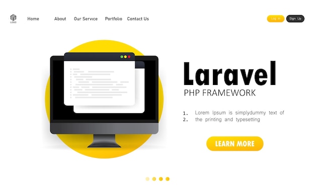 Apprenez à Coder Le Langage De Programmation Laravel Php Framework Sur écran Dordinateur