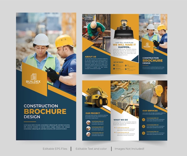 Brochure de construction à trois volets ou conception de modèle de ... Brochure de construction à trois volets ou conception de modèle de ...