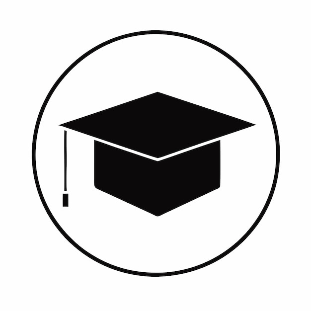 Une casquette de remise des diplômes noire sur fond blanc | Vecteur ... Une casquette de remise des diplômes noire sur fond blanc | Vecteur ...