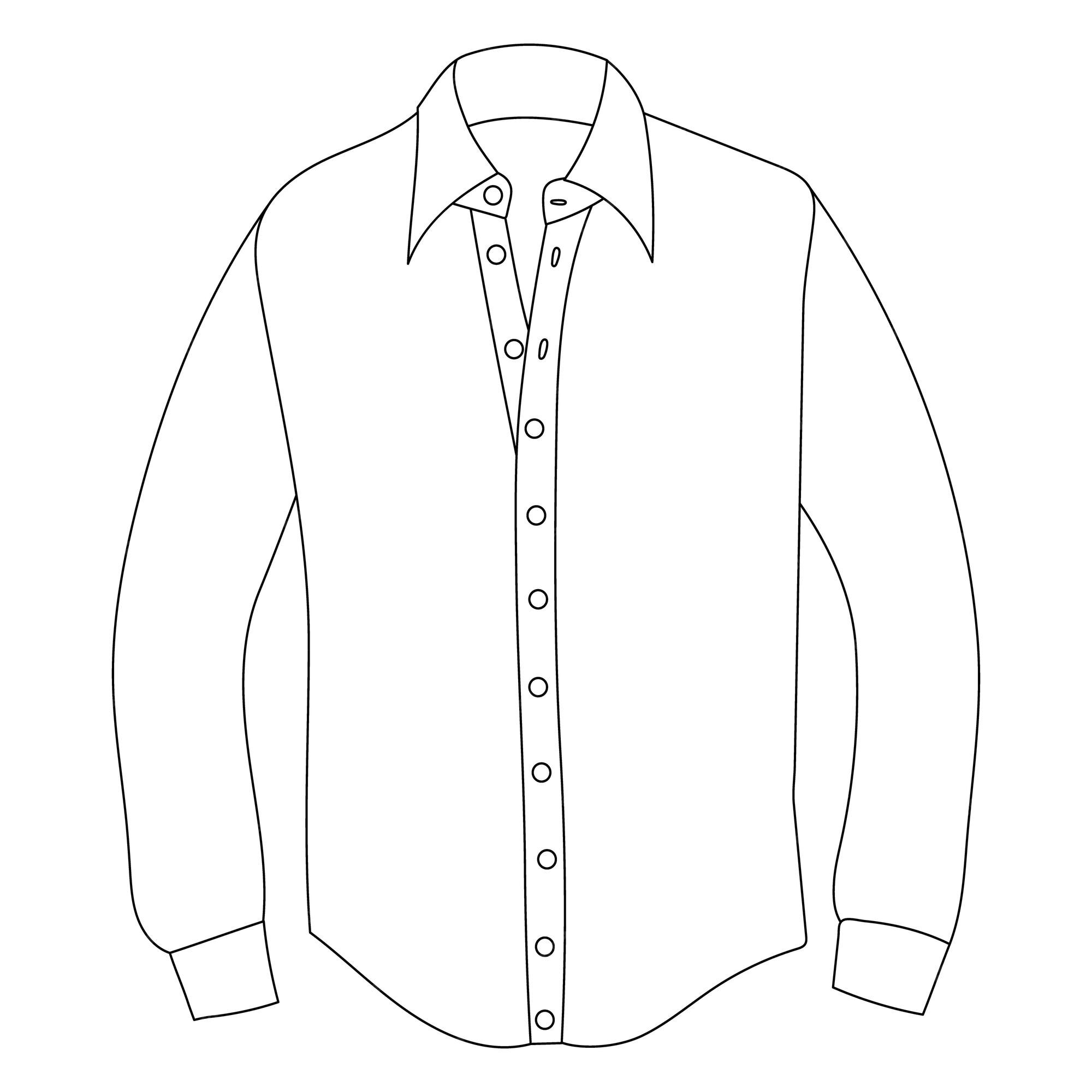 Chemise Homme Isolé Sur Un Croquis De Fond Blanc Vecteur Premium