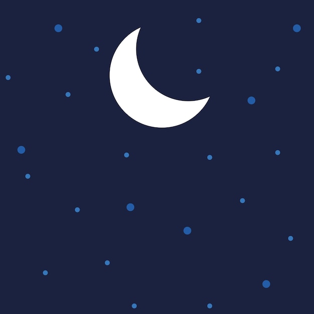 Ciel Nocturne Avec Fond De Lune Illustration Vectorielle Vecteur Premium