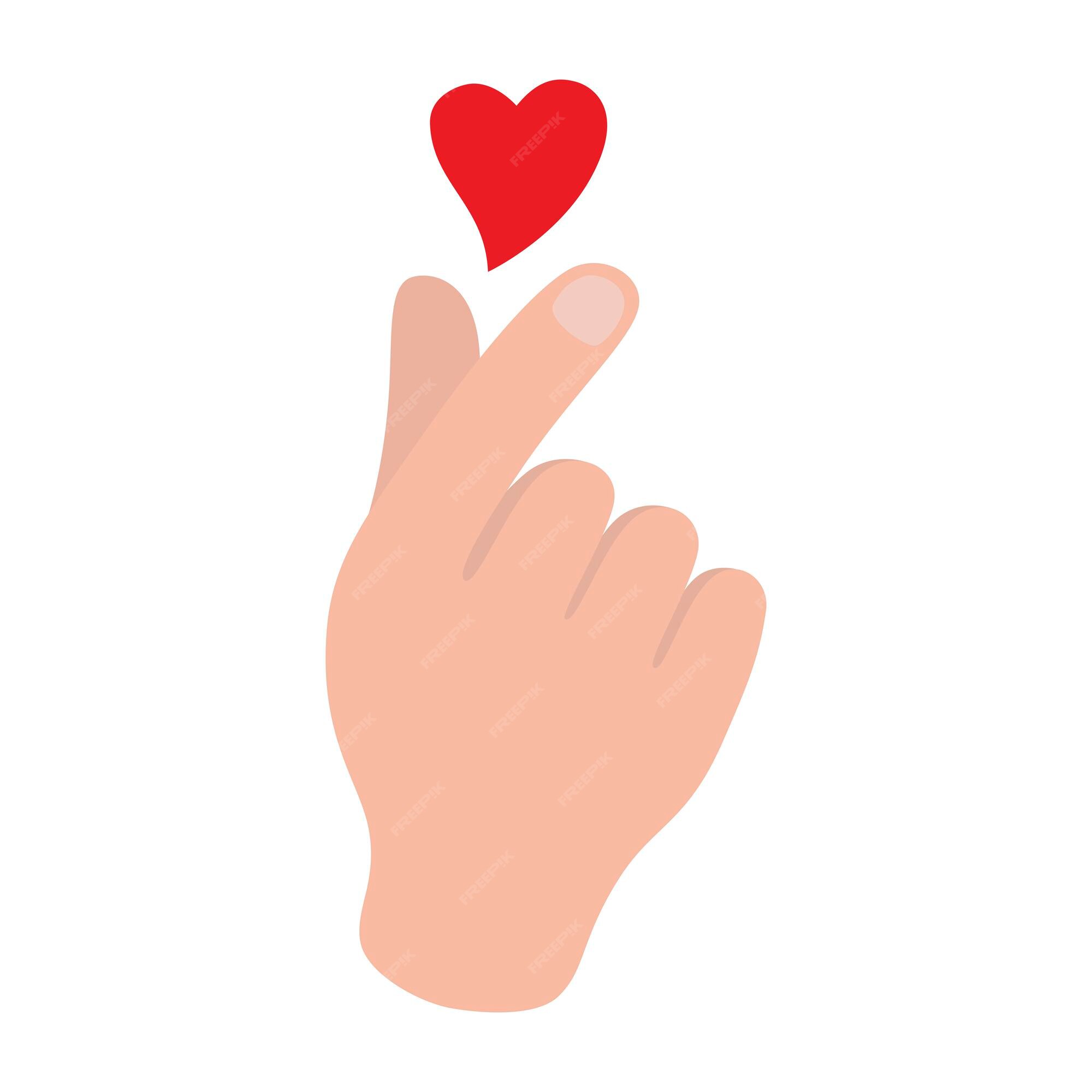 Coeur De Main De Symbole Coréen Un Message De Geste De Main Damour