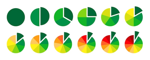 Collection de sections de cercle multicolore Diagrammes de camemberts ... Collection de sections de cercle multicolore Diagrammes de camemberts ...
