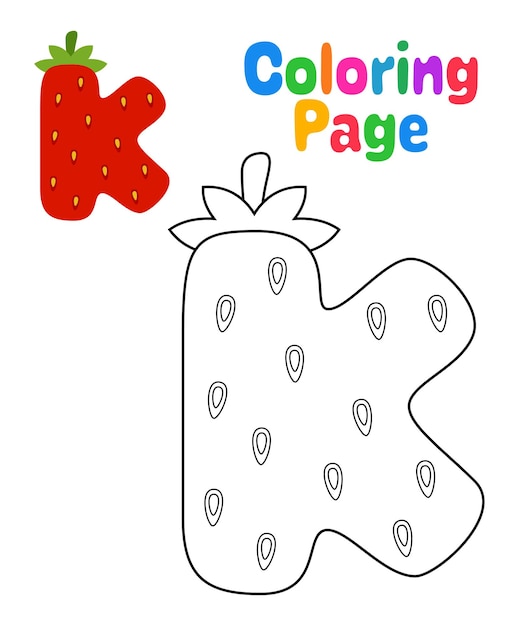 Coloriage Avec Alphabet K Pour Les Enfants Vecteur Premium