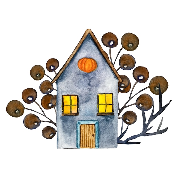 Composition aquarelle pour Halloween. | Vecteur Premium Composition aquarelle pour Halloween. | Vecteur Premium