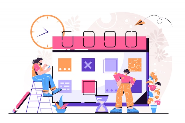 Concept De Gestion Du Temps | Vecteur Premium Concept De Gestion Du Temps | Vecteur Premium