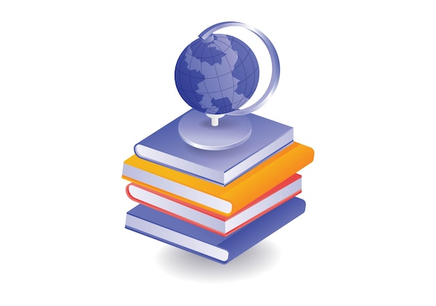 Concept D'illustration D'une Pile De Livres Avec Un Globe éducatif ... Concept D'illustration D'une Pile De Livres Avec Un Globe éducatif ...