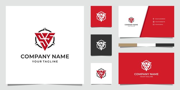 Conception initiale du logo de l'emblème SS | Vecteur Premium Conception initiale du logo de l'emblème SS | Vecteur Premium