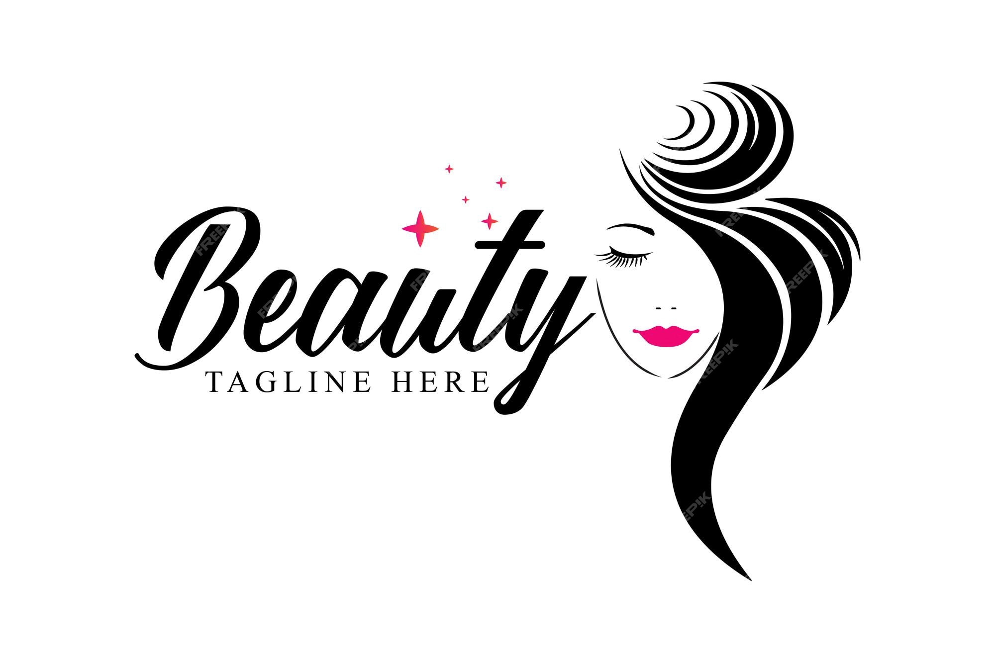 Création De Logo De Salon De Coiffure De Beauté Vecteur Premium