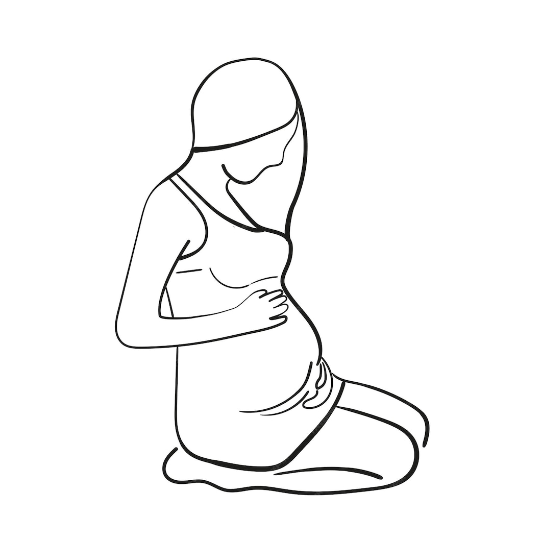 Dessin Au Trait Continu De La Femme Enceinte Dessin Au Trait Unique D