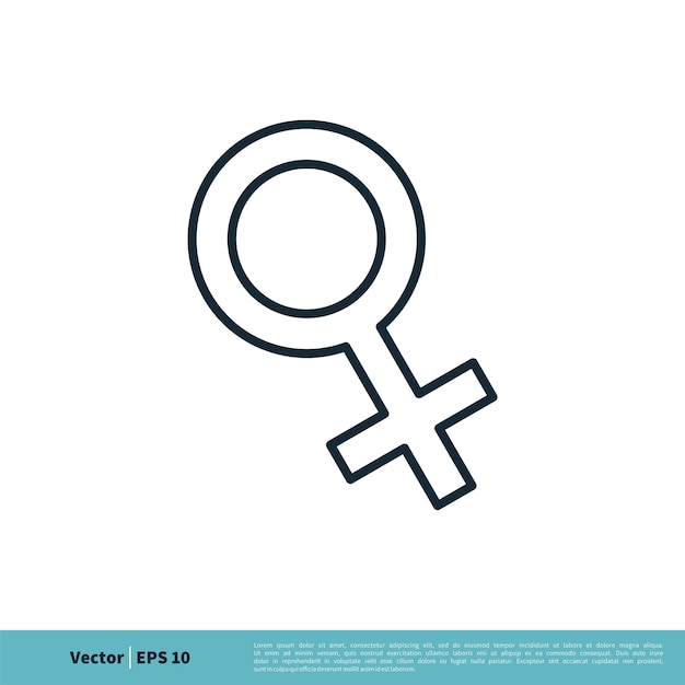 Dessin Au Trait Sexe Féminin Signe Icône Vecteur Logo Modèle