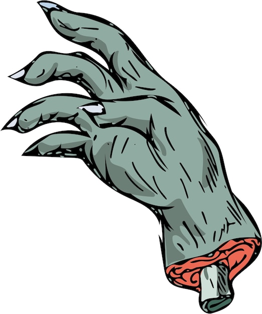 Dessin De Main De Monstre Zombie Vecteur Premium