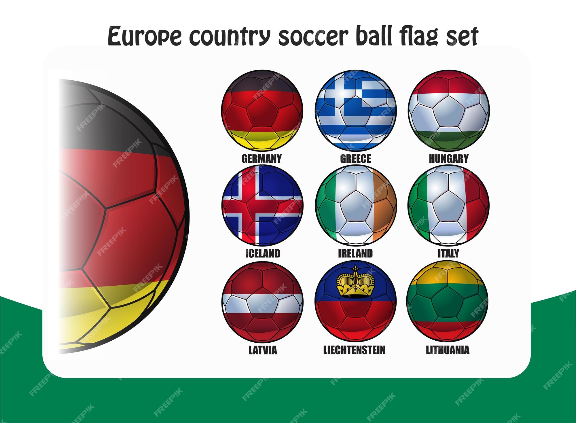 Drapeau de ballon de football pays Europe | Vecteur Premium Drapeau de ballon de football pays Europe | Vecteur Premium