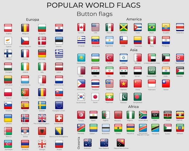 Drapeaux Carrés Vectoriels Du Monde Drapeaux Boutons Coloration Rgb ... Drapeaux Carrés Vectoriels Du Monde Drapeaux Boutons Coloration Rgb ...