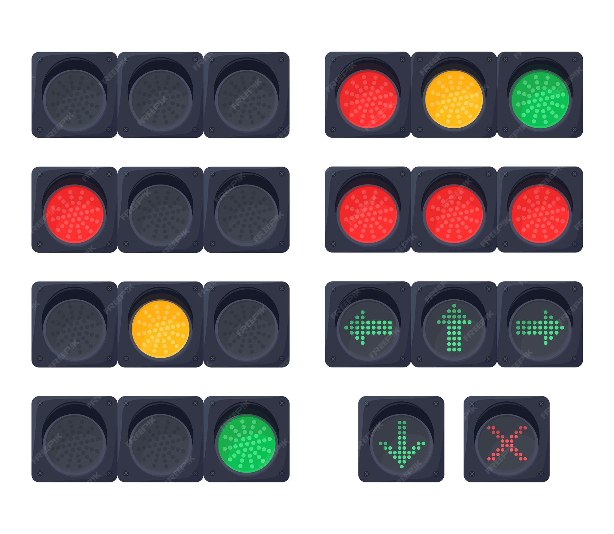 Un Ensemble De Feux De Signalisation De Différentes Couleurs Panneaux ... Un Ensemble De Feux De Signalisation De Différentes Couleurs Panneaux ...