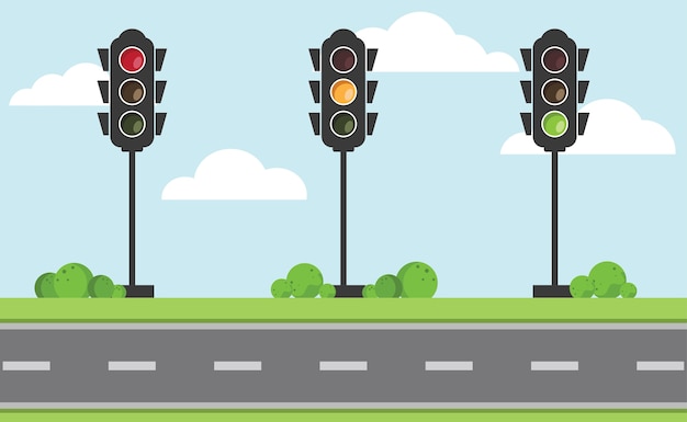 Ensemble De Feux De Signalisation | Vecteur Premium Ensemble De Feux De Signalisation | Vecteur Premium
