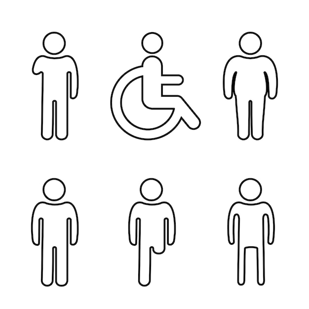 Ensemble D'icônes De Personnes Handicapées Illustration Vectorielle Des ... Ensemble D'icônes De Personnes Handicapées Illustration Vectorielle Des ...