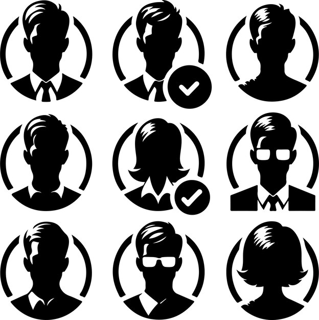 Ensemble d'icônes de profil d'avatar vectoriel dans des silhouettes ... Ensemble d'icônes de profil d'avatar vectoriel dans des silhouettes ...