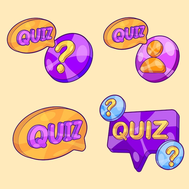 Ensemble de vecteurs de marque et de signe de quiz | Vecteur Premium Ensemble de vecteurs de marque et de signe de quiz | Vecteur Premium