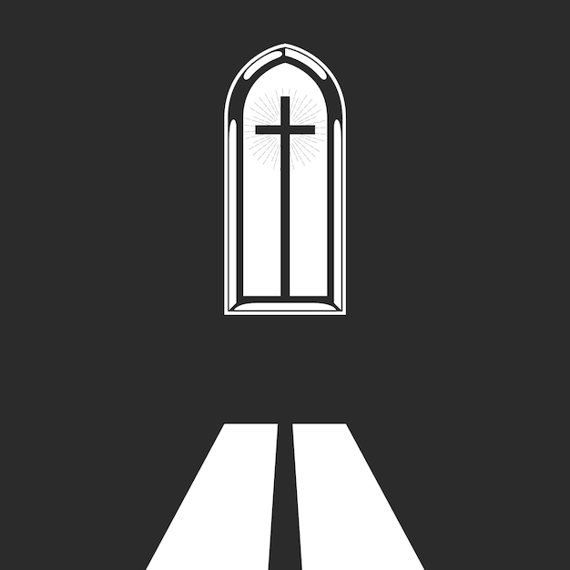 Fenêtre De L'église Avec Crucifix Et Prière Liturgique Sainte Lumière ... Fenêtre De L'église Avec Crucifix Et Prière Liturgique Sainte Lumière ...