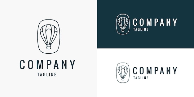 Flying Hot Air Balloon Line Art Logo Design Vector Pour Brand Business ... Flying Hot Air Balloon Line Art Logo Design Vector Pour Brand Business ...