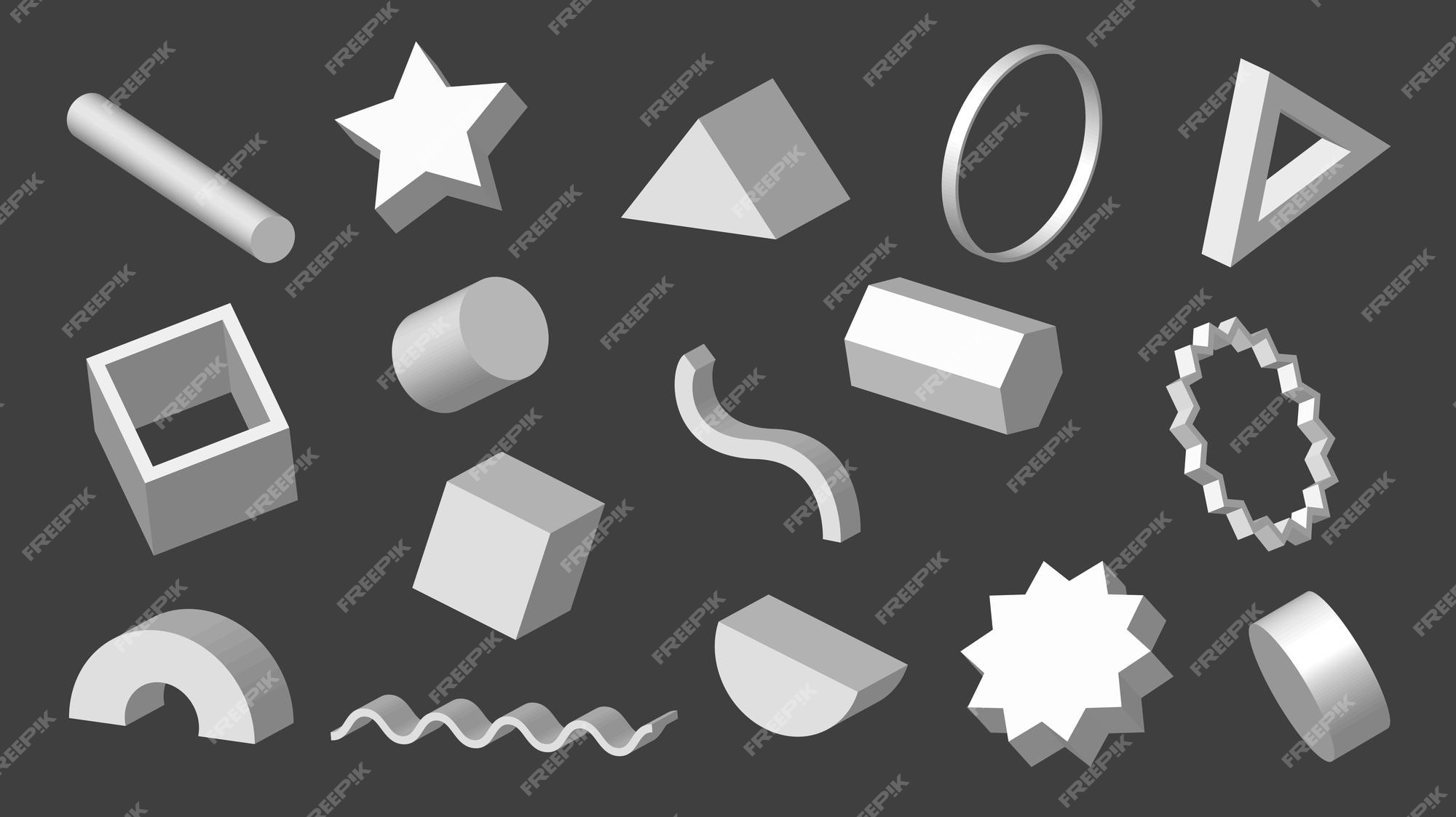 Formes Géométriques 3d. Collection De Formes Géométriques Vectorielles ... Formes Géométriques 3d. Collection De Formes Géométriques Vectorielles ...