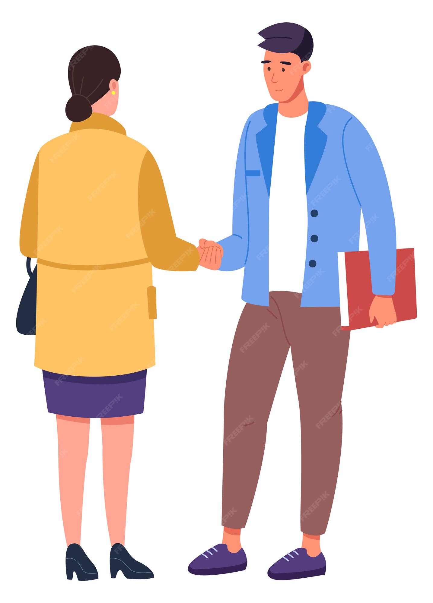 Homme Et Femme Se Serrant La Main Accord Commercial Accord De Travail