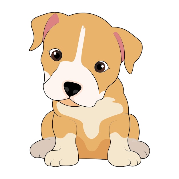 Illustration De Dessin Animé Mignon Chiot Chien | Vecteur Premium Illustration De Dessin Animé Mignon Chiot Chien | Vecteur Premium