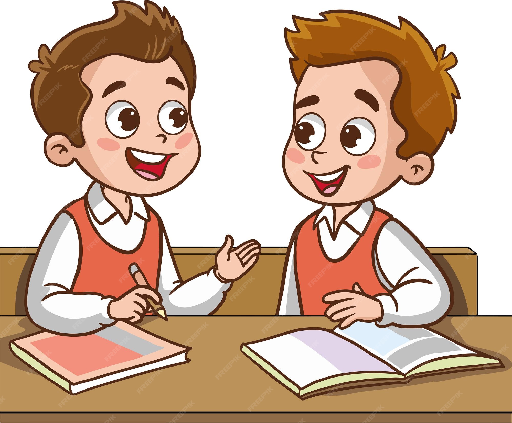 Illustration Vectorielle D'un étudiant Mignon Qui Parle En Classe ... Illustration Vectorielle D'un étudiant Mignon Qui Parle En Classe ...
