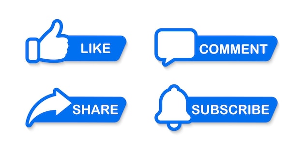 J'aime commenter, partager et s'abonner aux boutons Web | Vecteur Premium J'aime commenter, partager et s'abonner aux boutons Web | Vecteur Premium
