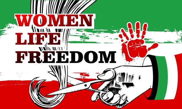 Liberté De La Vie Des Femmes Jin Jiyan Azadi Iran Vecteur Premium