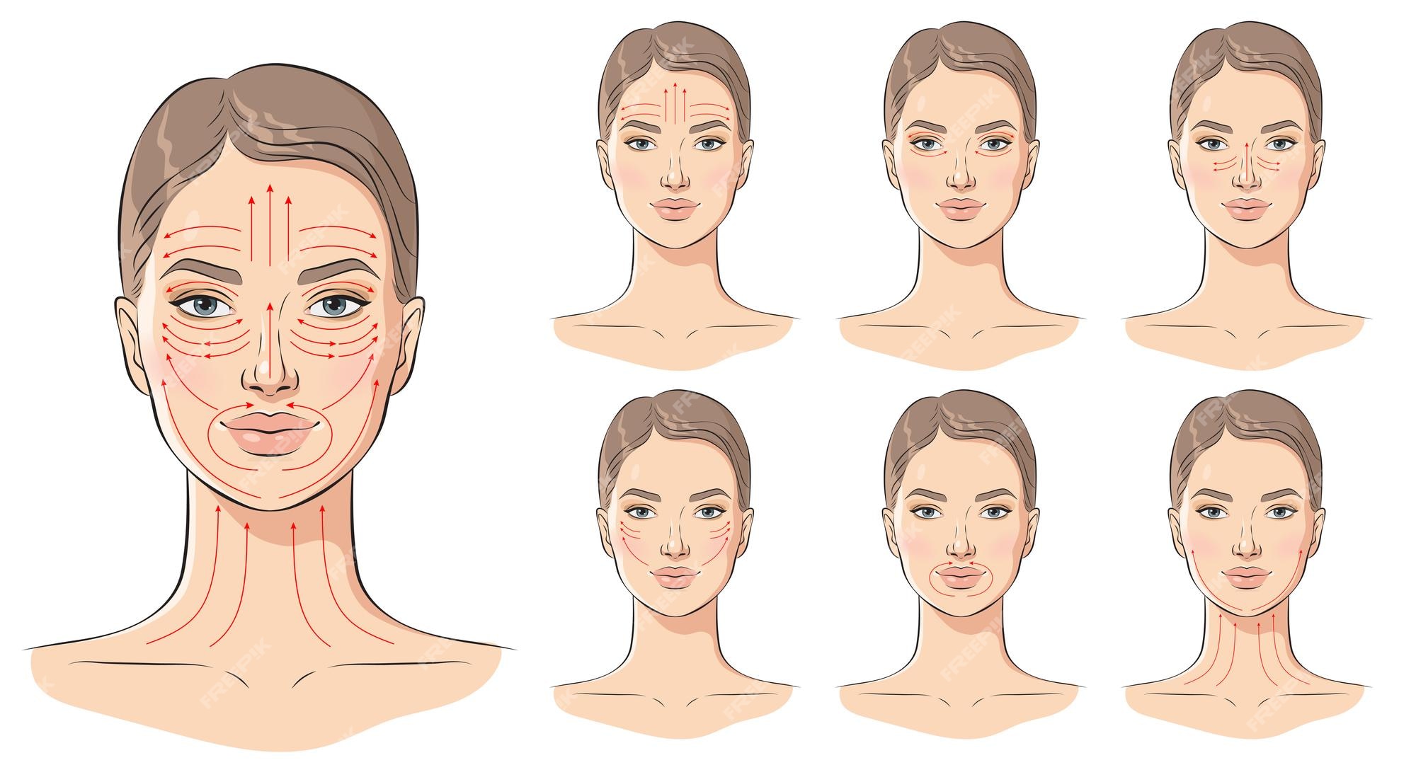 Lignes De Massage Du Visage Instructions De Massage Du Visage