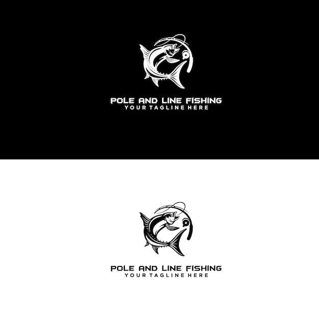 Logo D'une Entreprise De Pêche Appelée Pêche à La Canne. | Vecteur Premium Logo D'une Entreprise De Pêche Appelée Pêche à La Canne. | Vecteur Premium