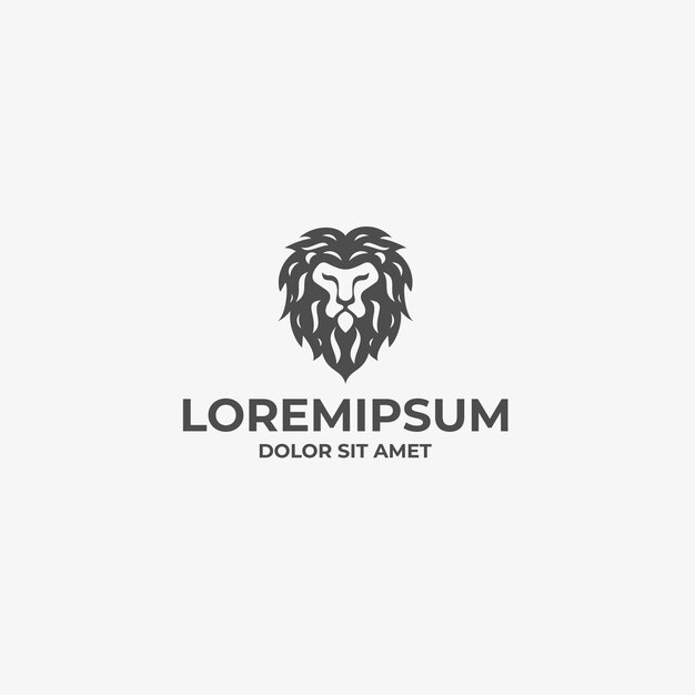 Logo Tête De Lion Vecteur Premium