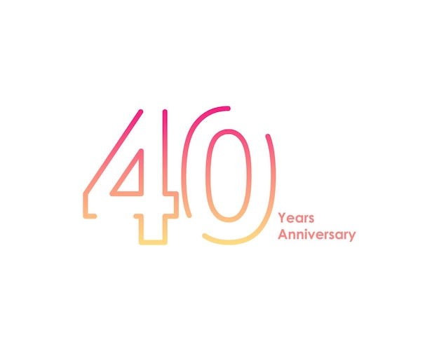 Logotype Du 40e Anniversaire Avec Des Numéros De Police De Couleur ... Logotype Du 40e Anniversaire Avec Des Numéros De Police De Couleur ...