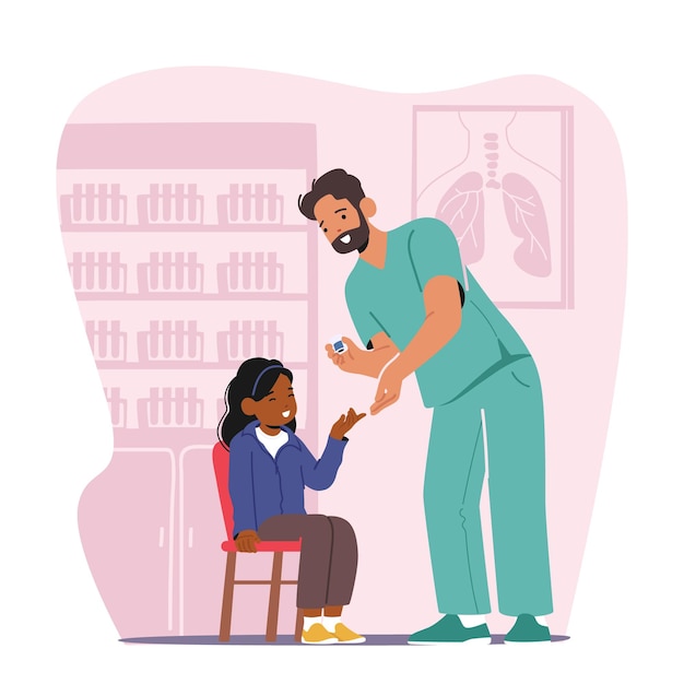 Le Médecin Vérifie La Glycémie De L'enfant à L'aide D'un Glucomètre Sur ... Le Médecin Vérifie La Glycémie De L'enfant à L'aide D'un Glucomètre Sur ...