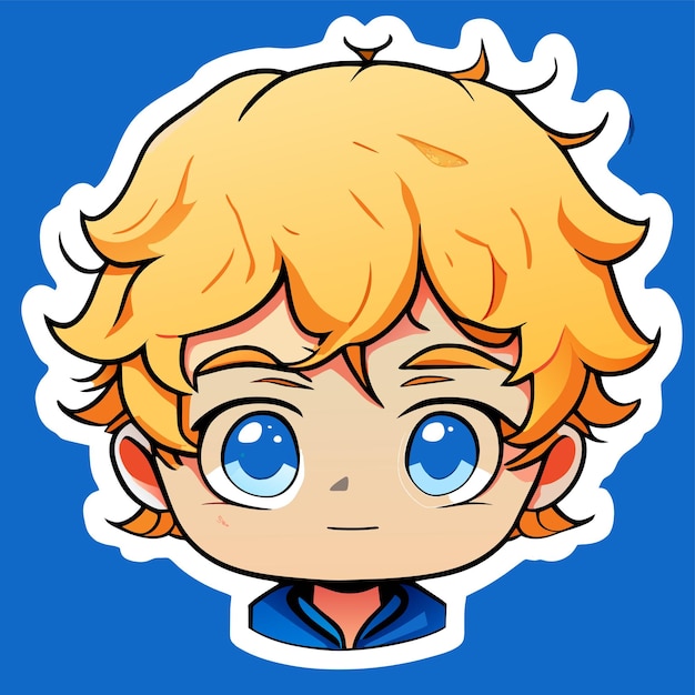 Mignon Chibi Garçon Dessiné à La Main Dessin Animé Autocollant Icône